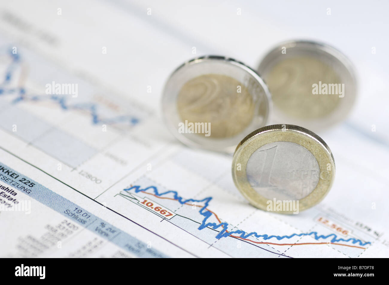 chart with Euro coins Stock Photo - Alamy