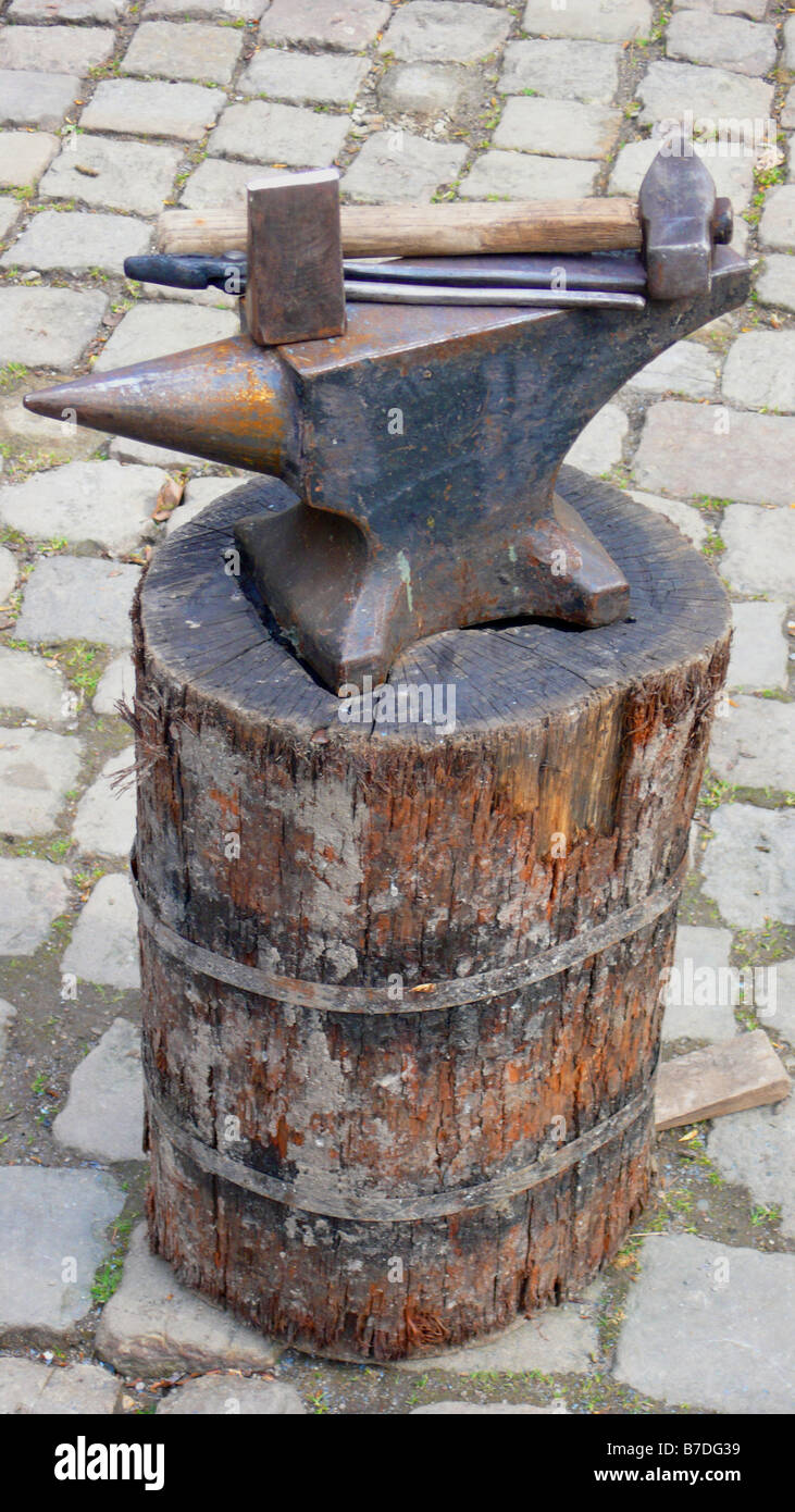 traditional handcraft, mallet, ambos and gripper of smith, Germany ...