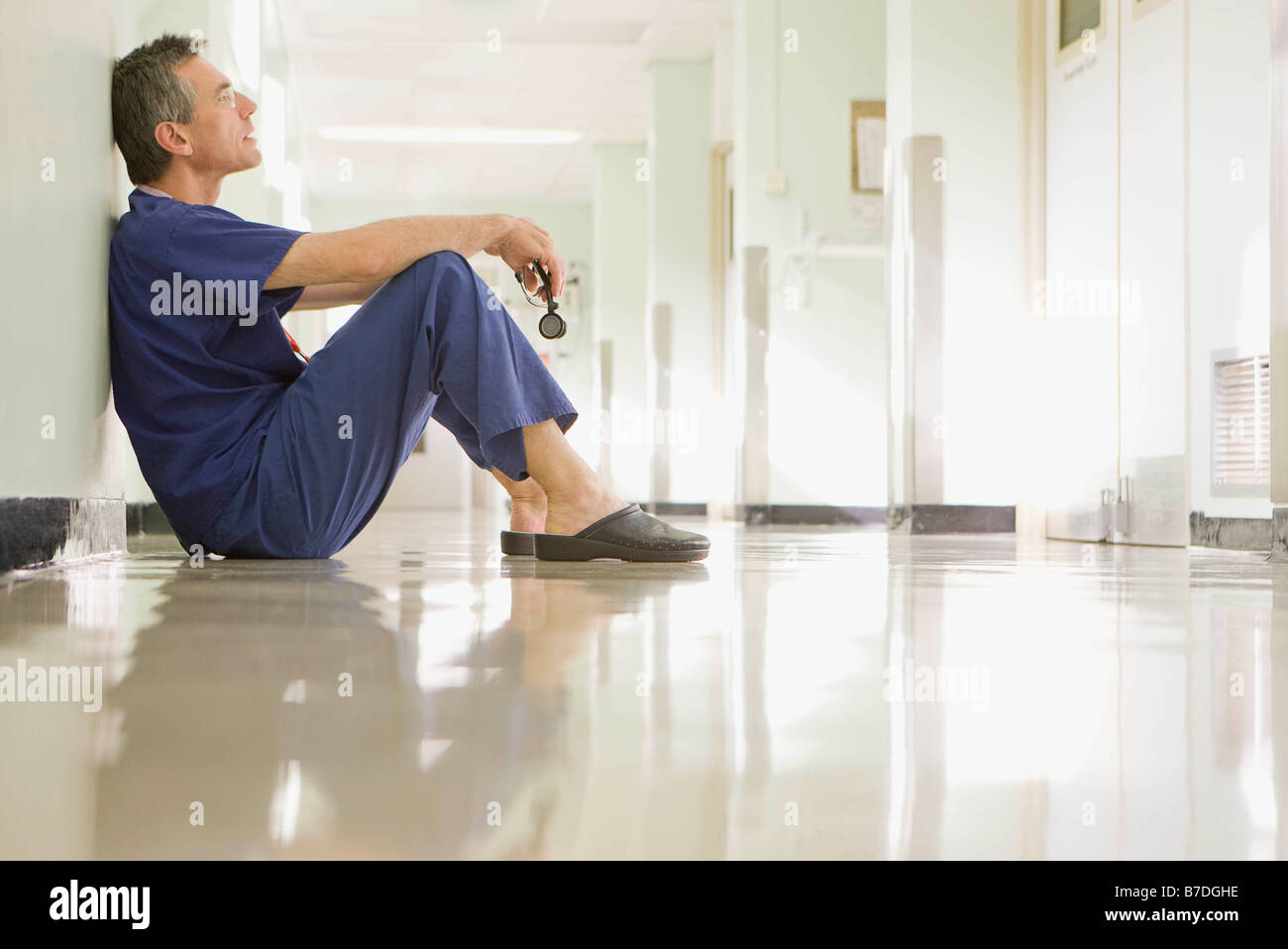 A medical doctor resting Stock Photo - Alamy