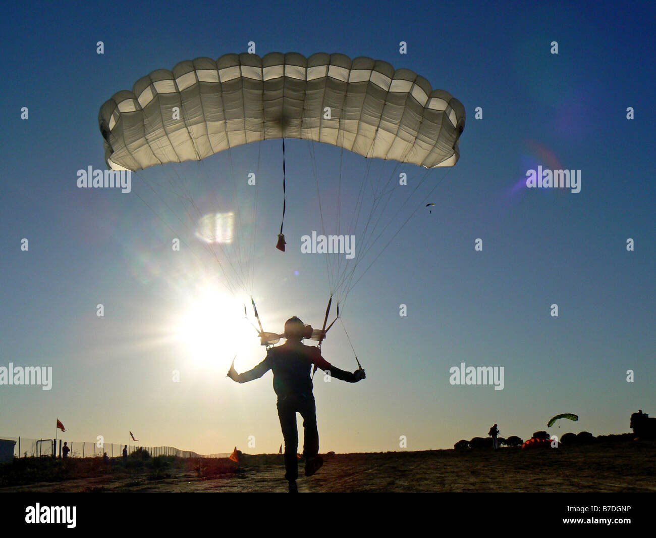 Skydiver in the drop zone Seville Spain Stock Photo - Alamy