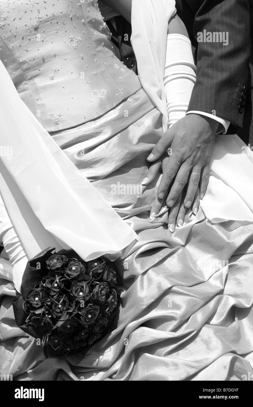 Wedding bouquet bride groom Black and White Stock Photos & Images - Alamy