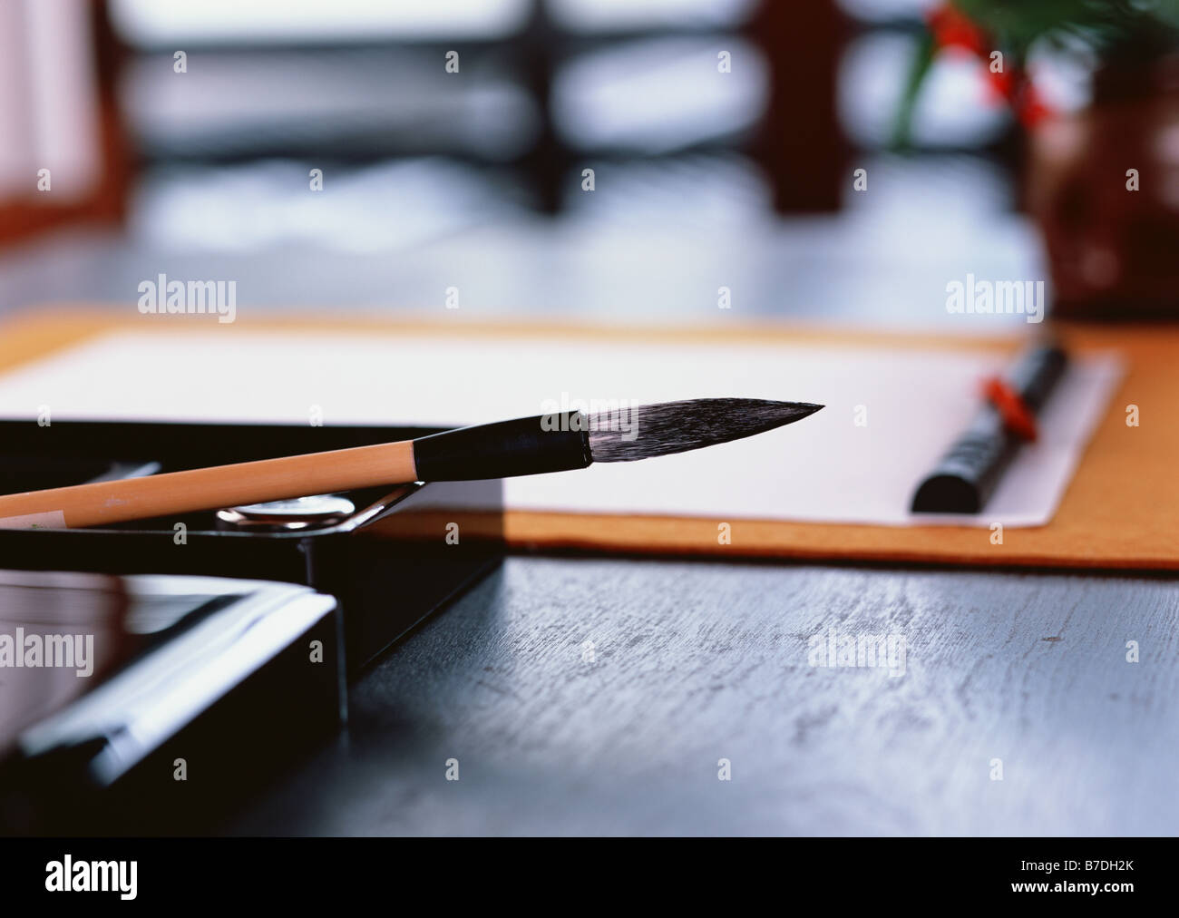 A brush and ink of art of calligraphy Stock Photo - Alamy