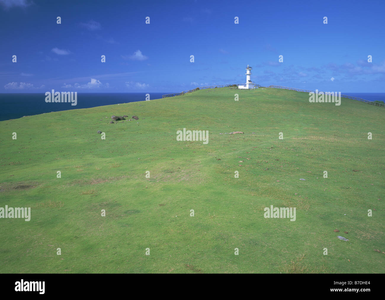 Lighthouse on hill Stock Photo - Alamy