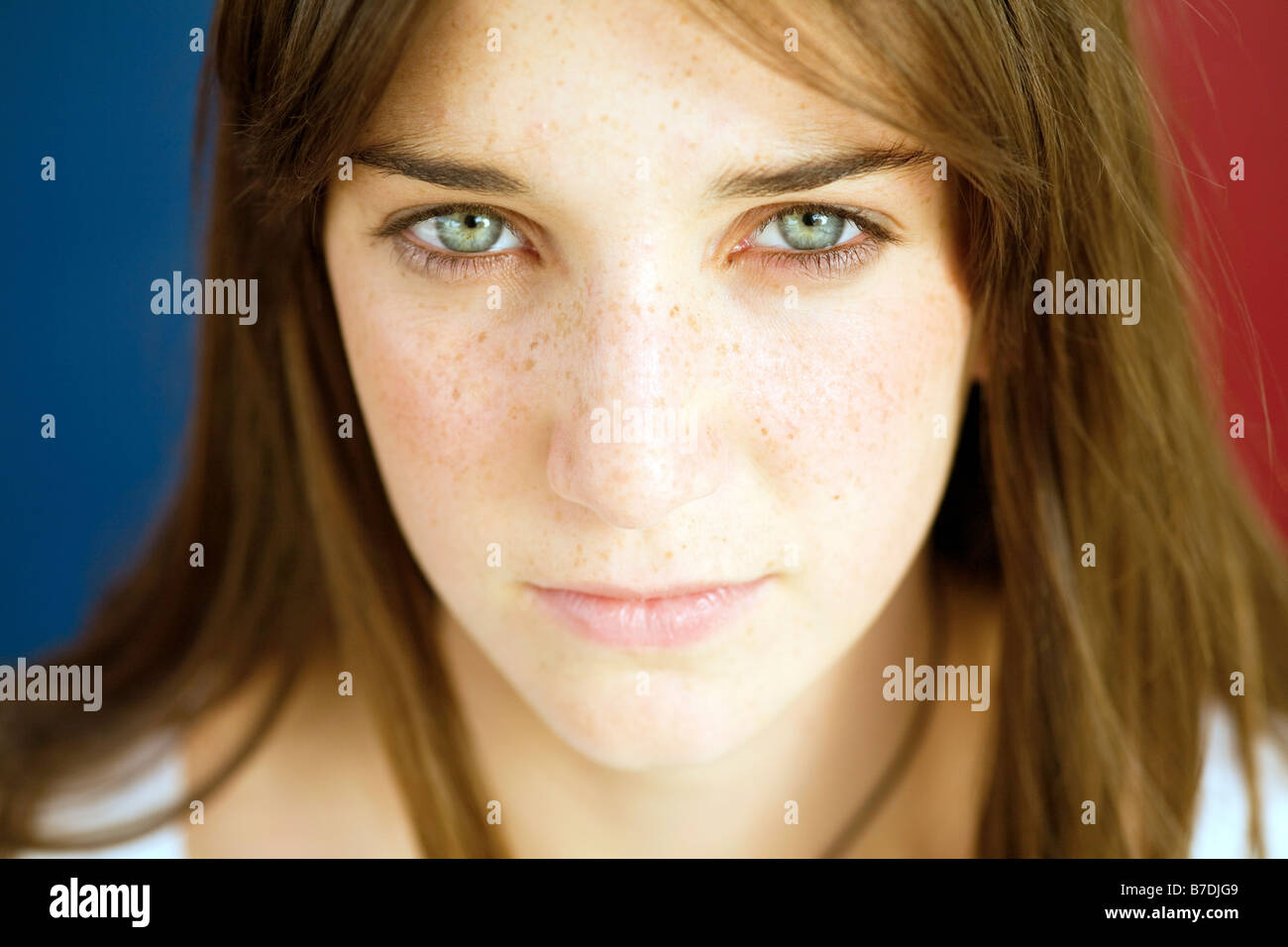 A girl looking serious Stock Photo - Alamy