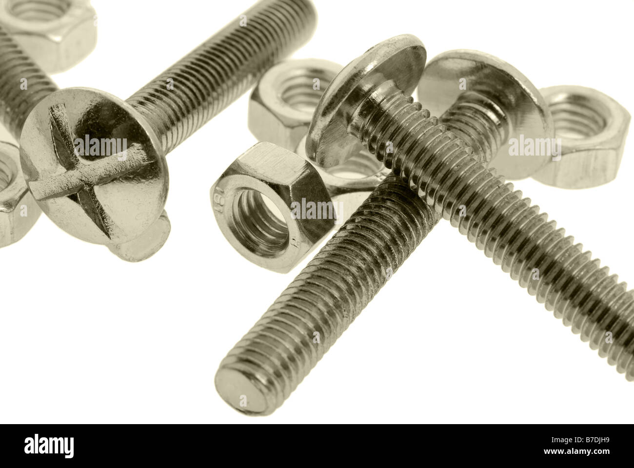 Bolts and nuts Fixing details for a fastening of details Stock Photo ...