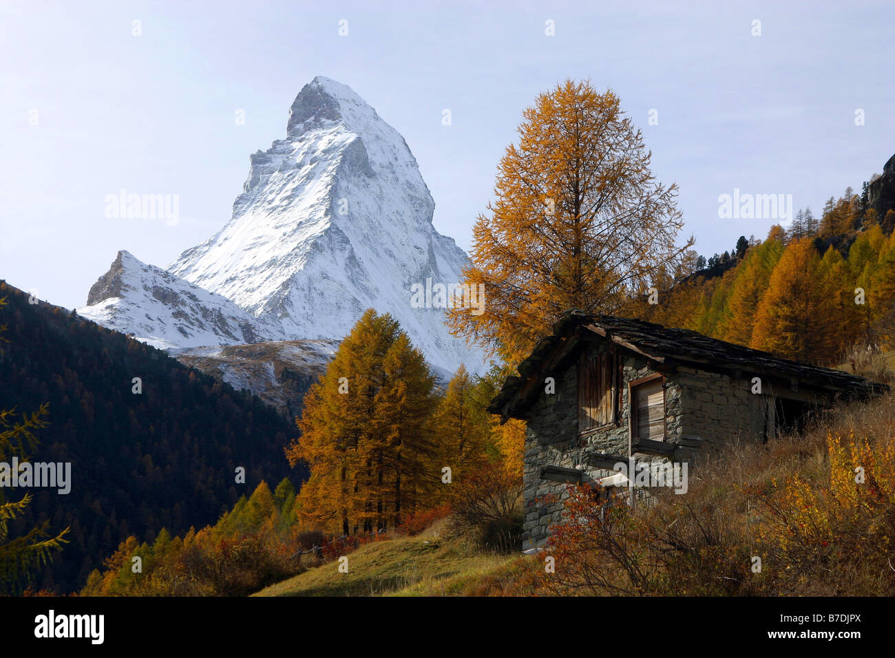 Typical swiss alpine landscape matterhorn hi-res stock photography and ...