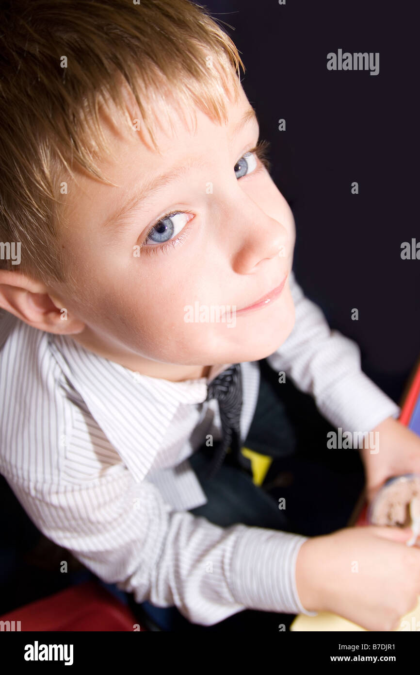 young male wearing shirt and tie , smiling into camera Stock Photo - Alamy