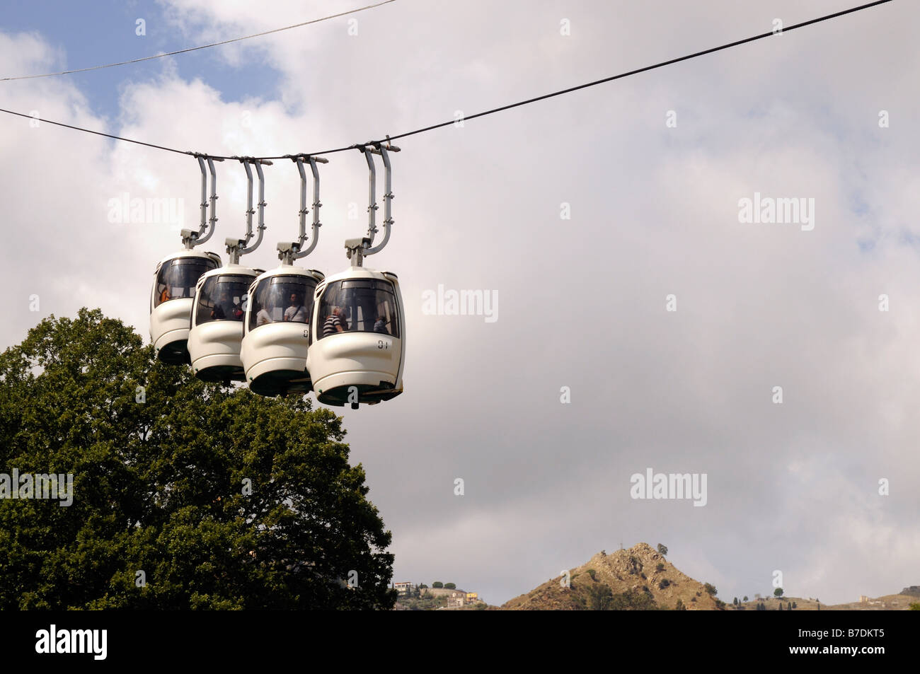 Cable Car to Taormina Mare or Mazzaro beach, Taormina, Sicily, Italy ...