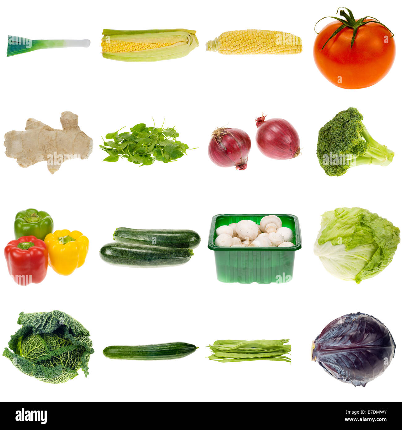 vegetable collection isolated on a white background Stock Photo - Alamy