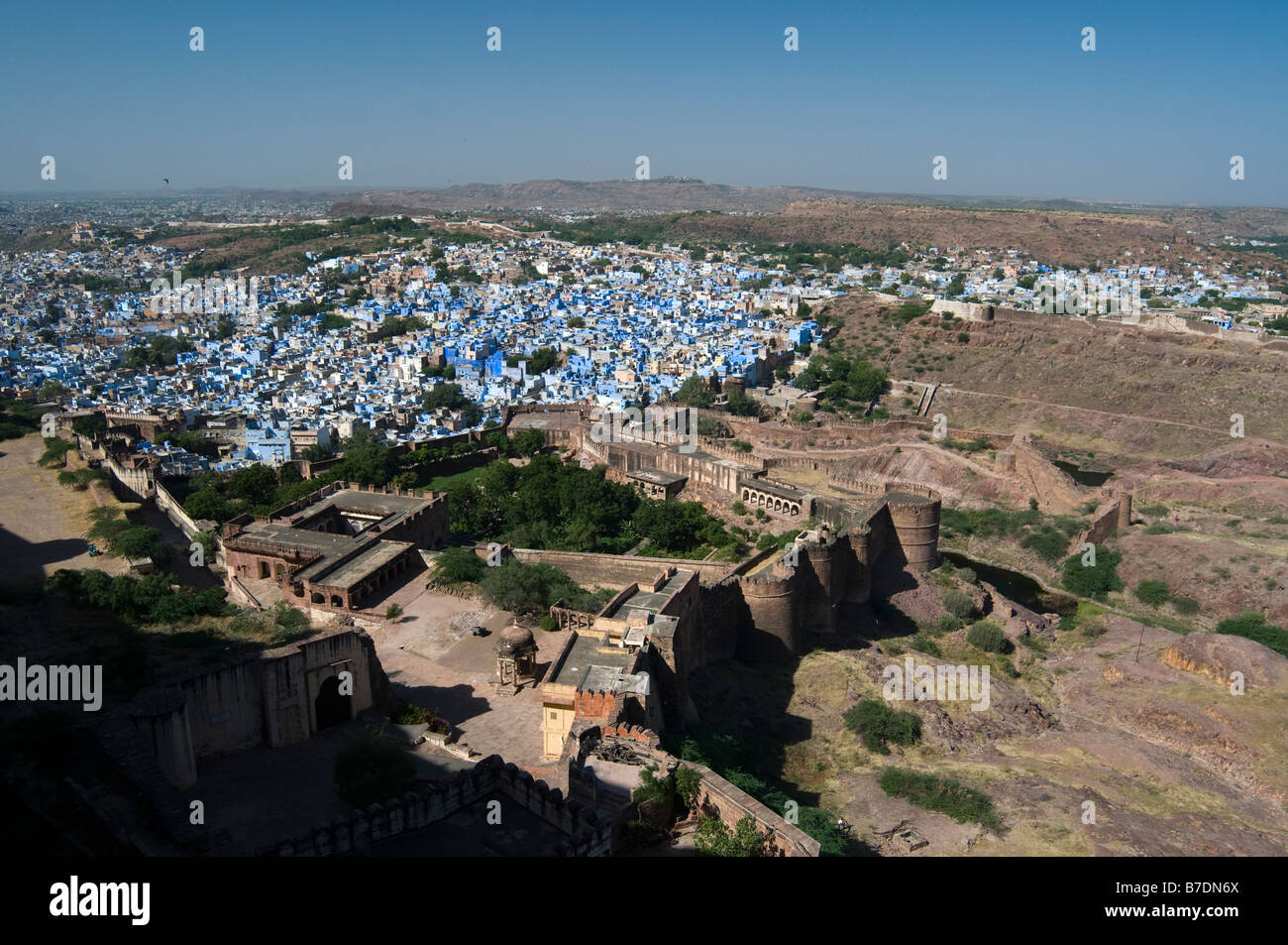 Blue City from Meherangarh Fort. Jodhpur. Rajasthan. India Stock Photo ...