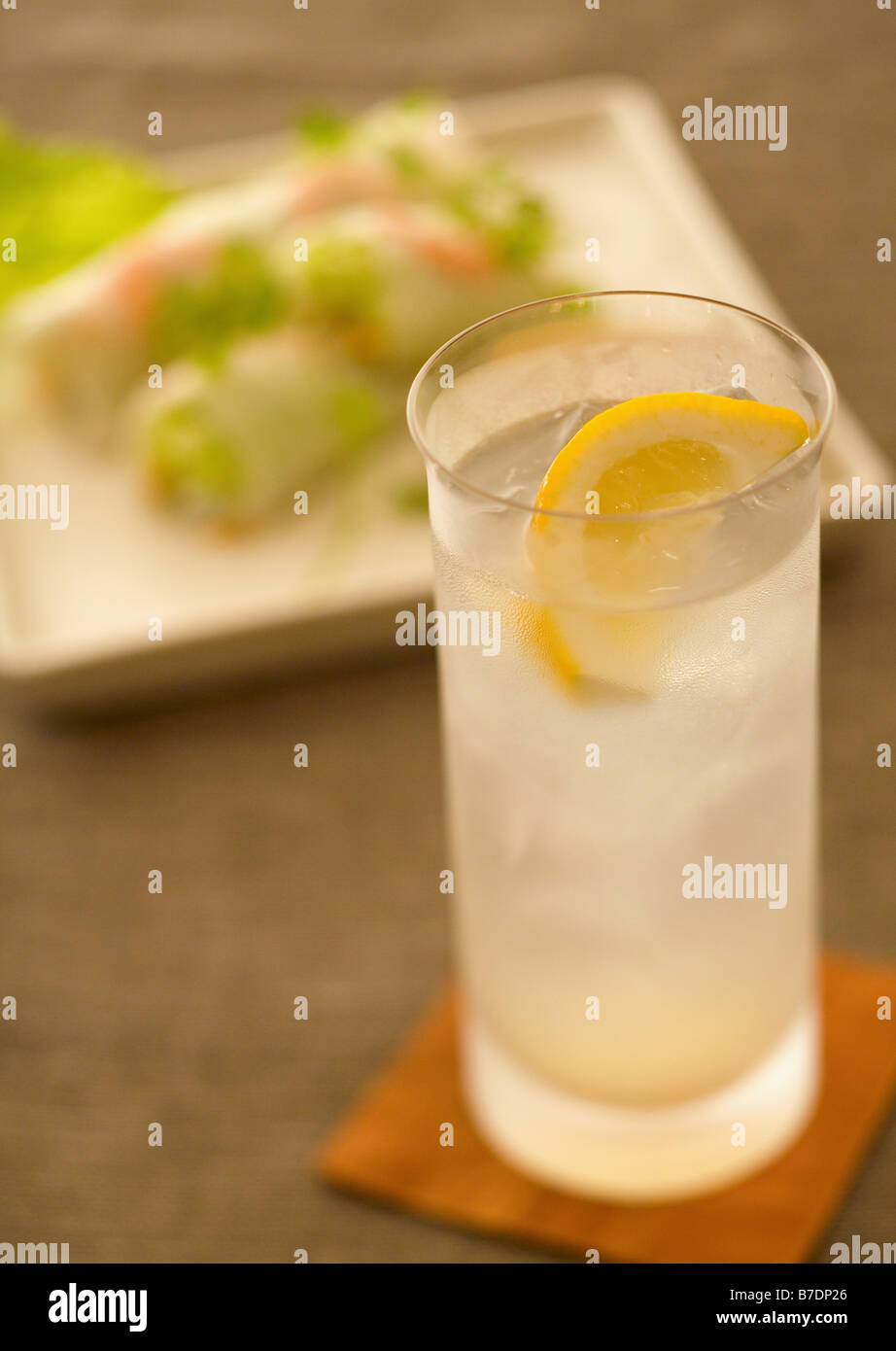 A glass of gin fizz Stock Photo - Alamy