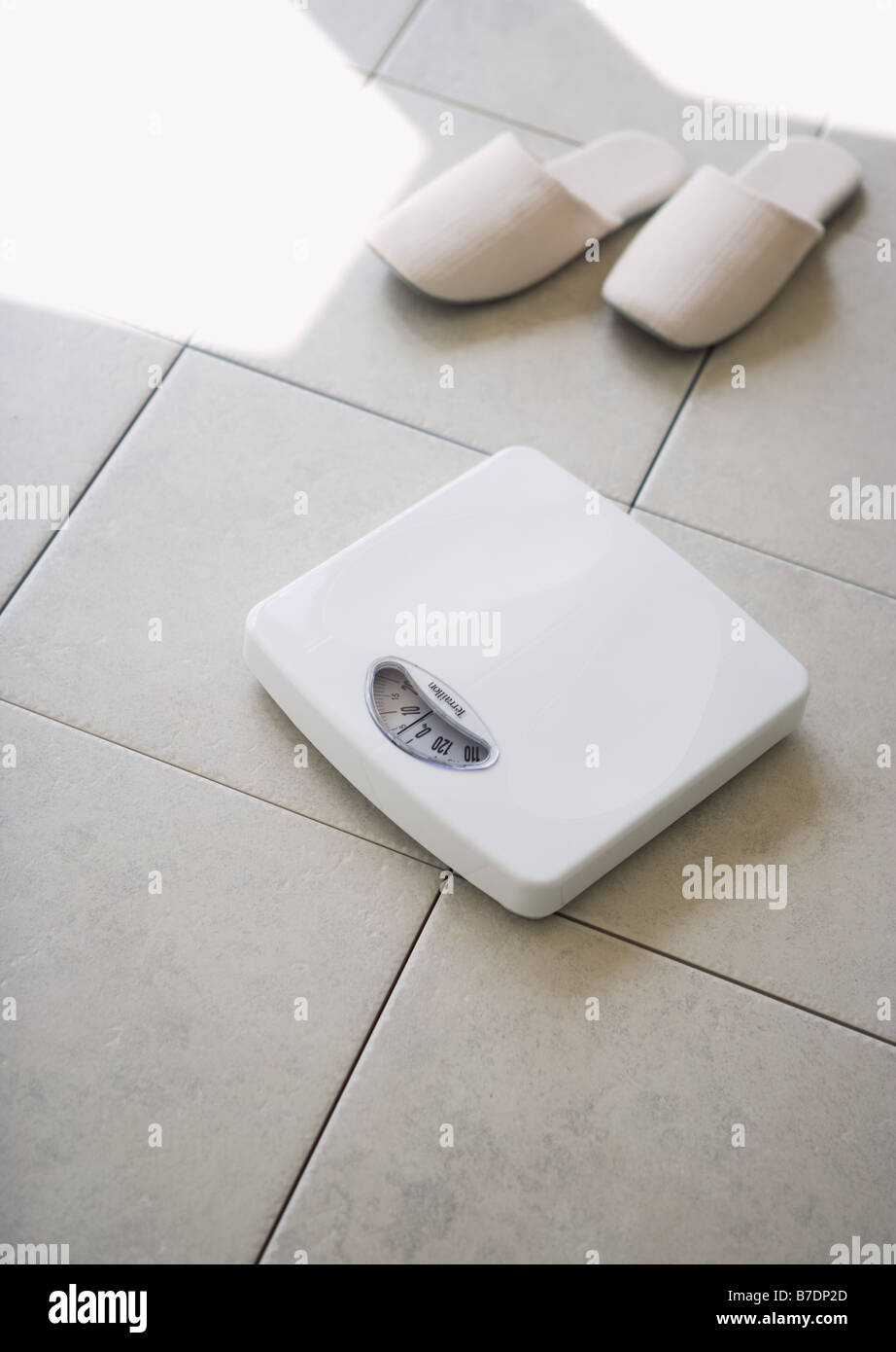 Weight scale and slippers Stock Photo - Alamy