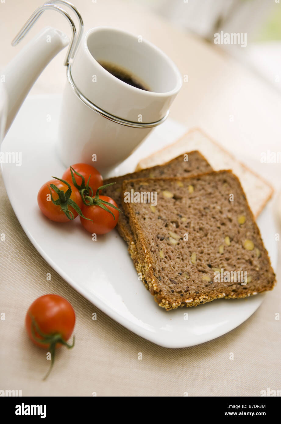 Wheat bread and coffee Stock Photo - Alamy