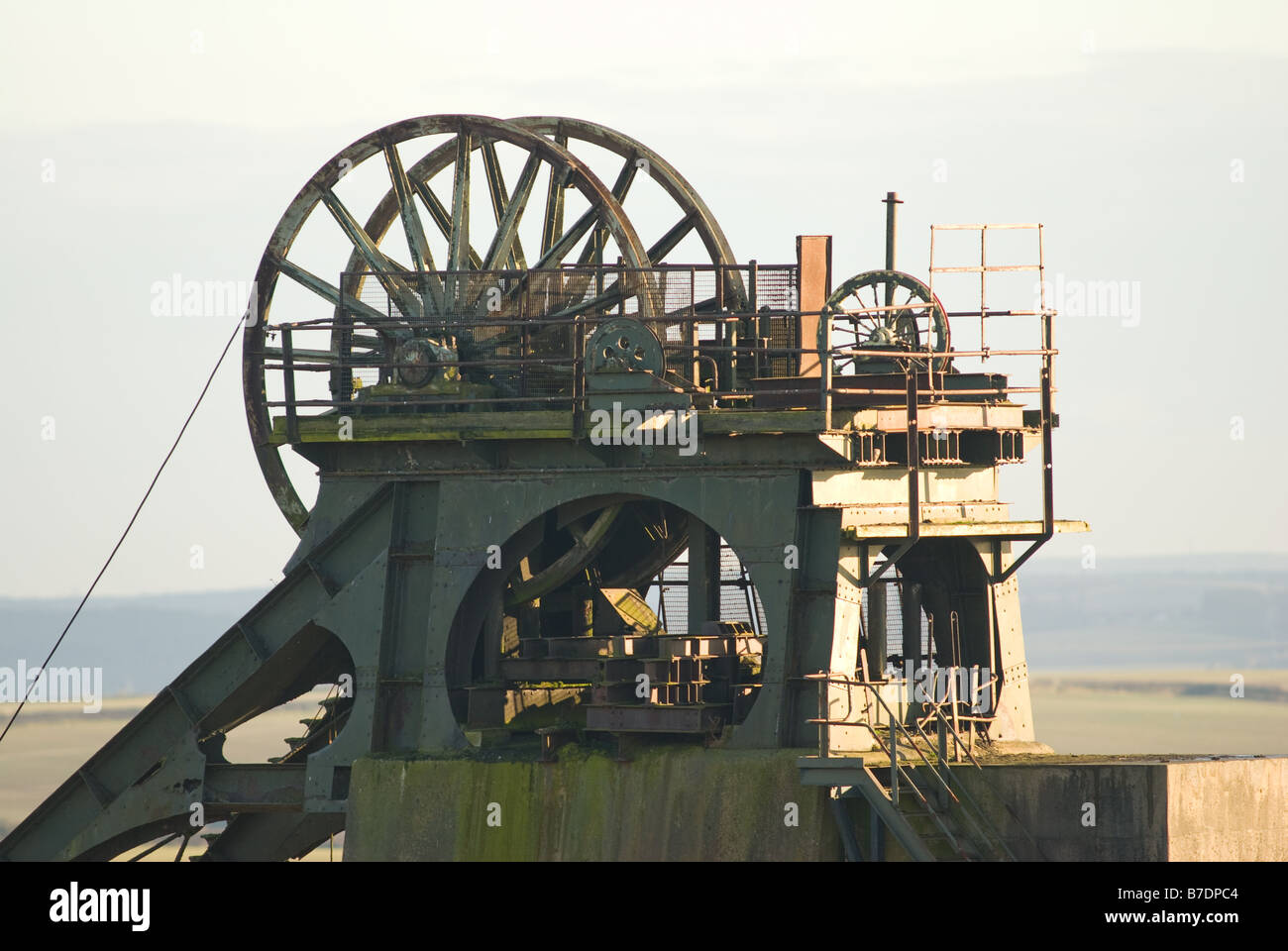 Pleasley colliery disused Winding wheels Stock Photo - Alamy