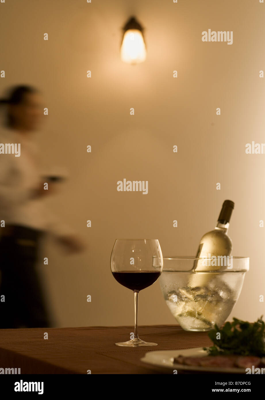 Table with wine Stock Photo - Alamy