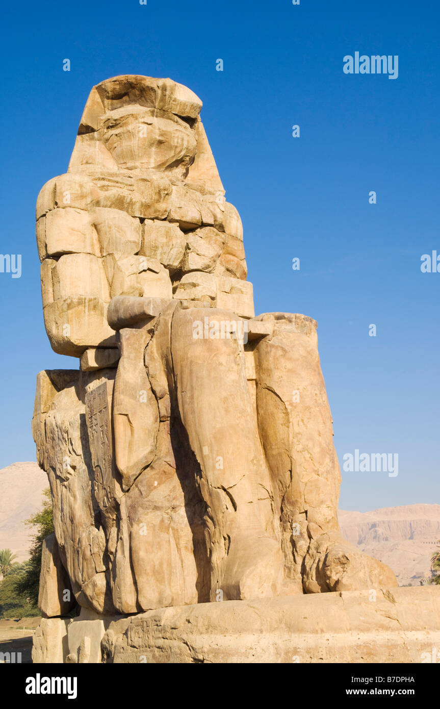 one of two gigantic statues known as the Colossi of Memnon West bank of ...