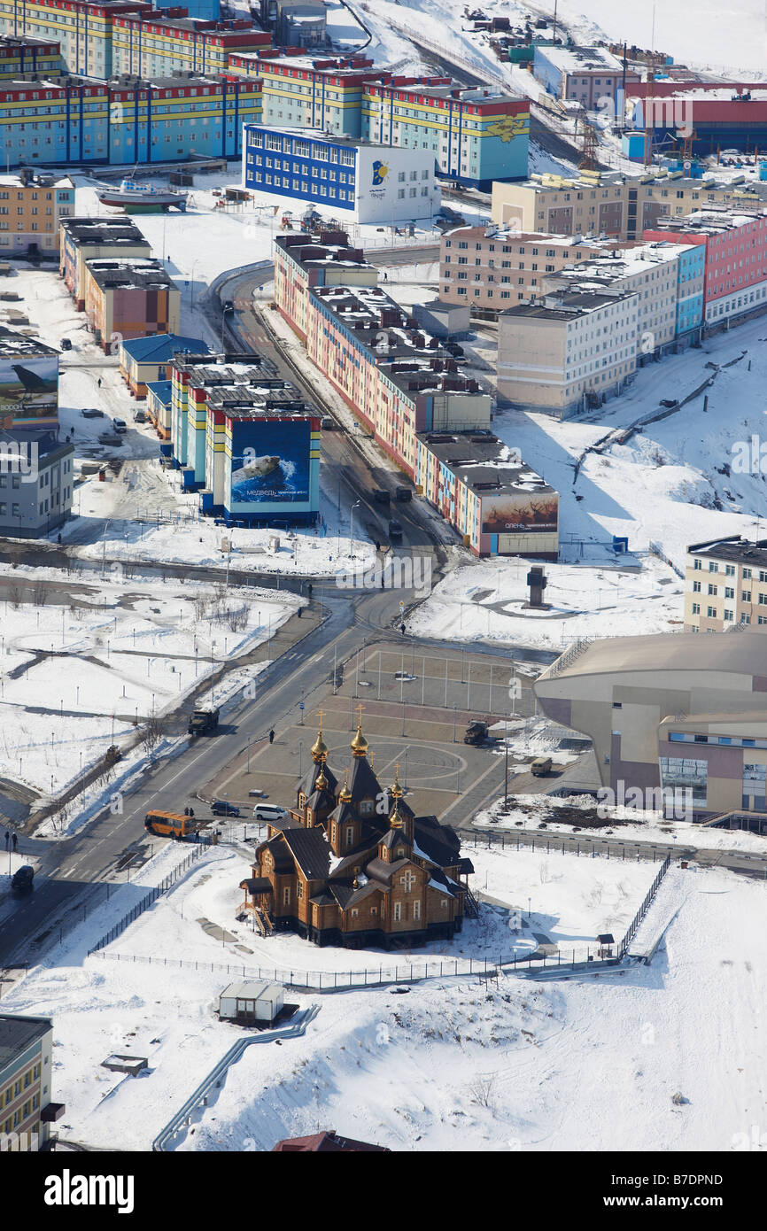 Aerial of Church in Anadyr Chukotka, Siberia Russia Stock Photo - Alamy
