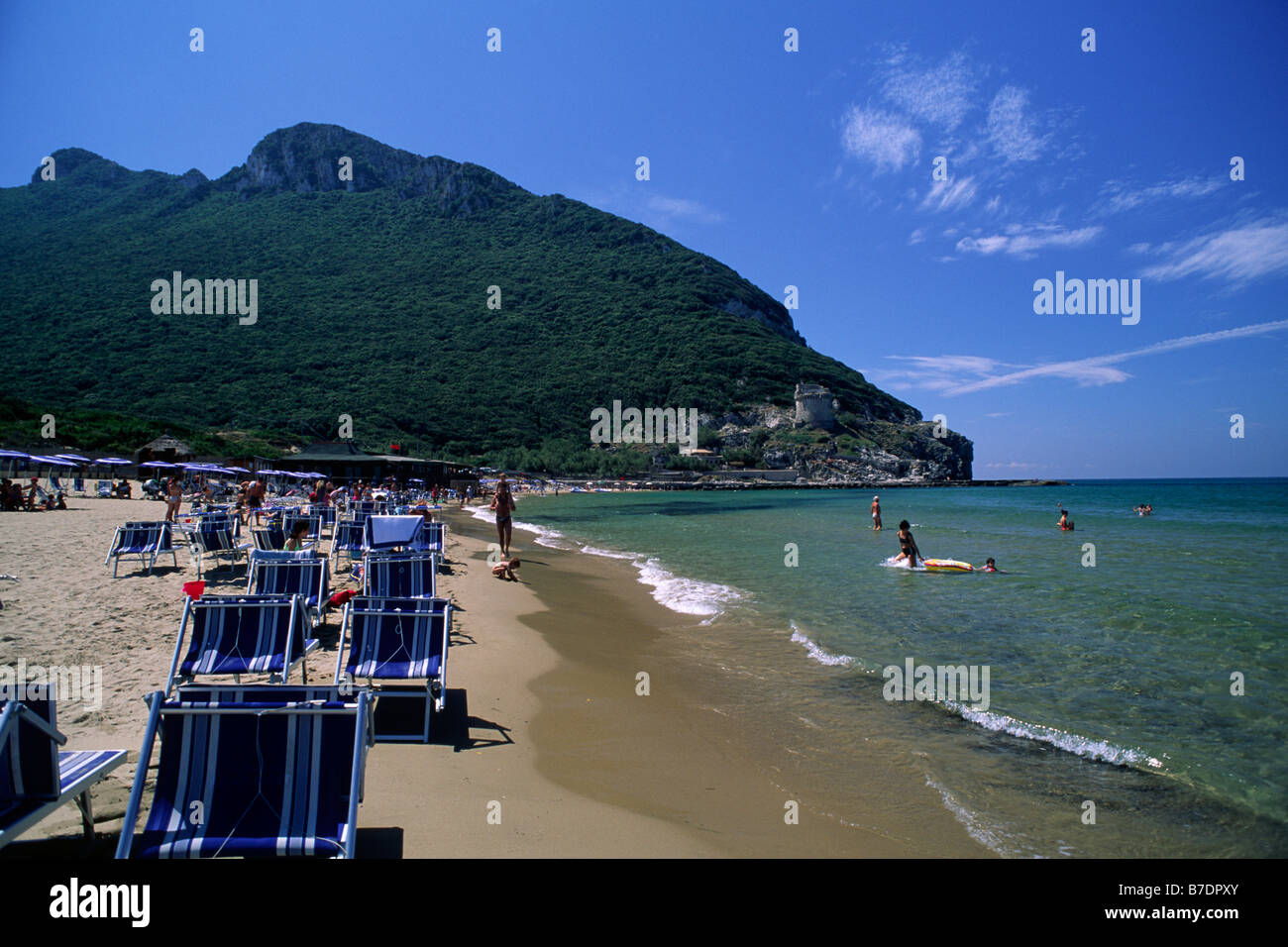 Italy, Lazio, Circeo National Park, Mount Circeo and Sabaudia beach ...