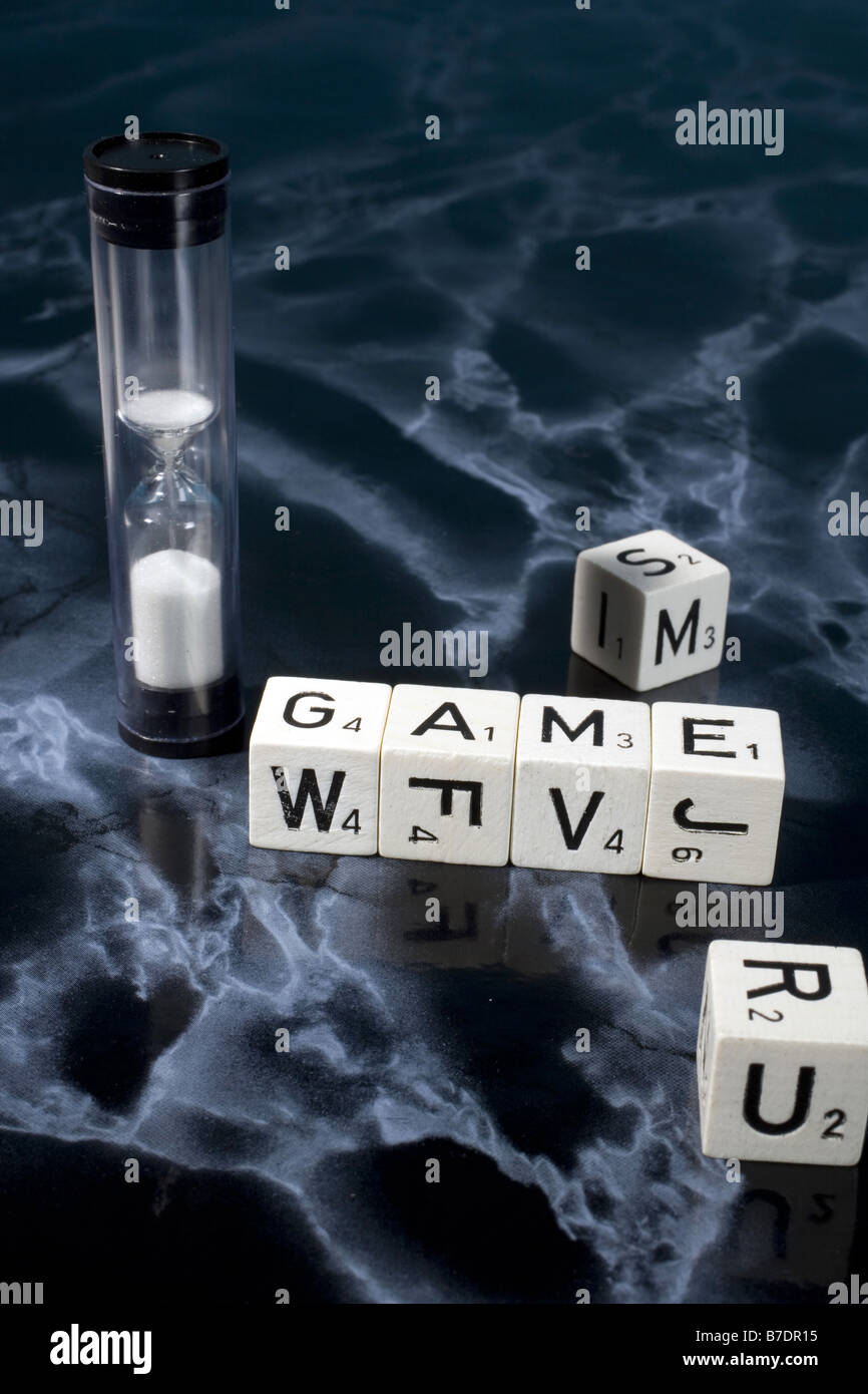 game of dice, scrabble express Stock Photo - Alamy