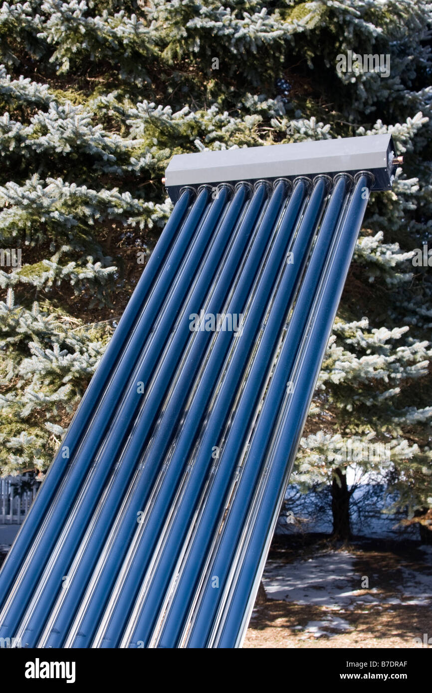 Solar Vacuum Tubes to Heat Water Stock Photo - Alamy