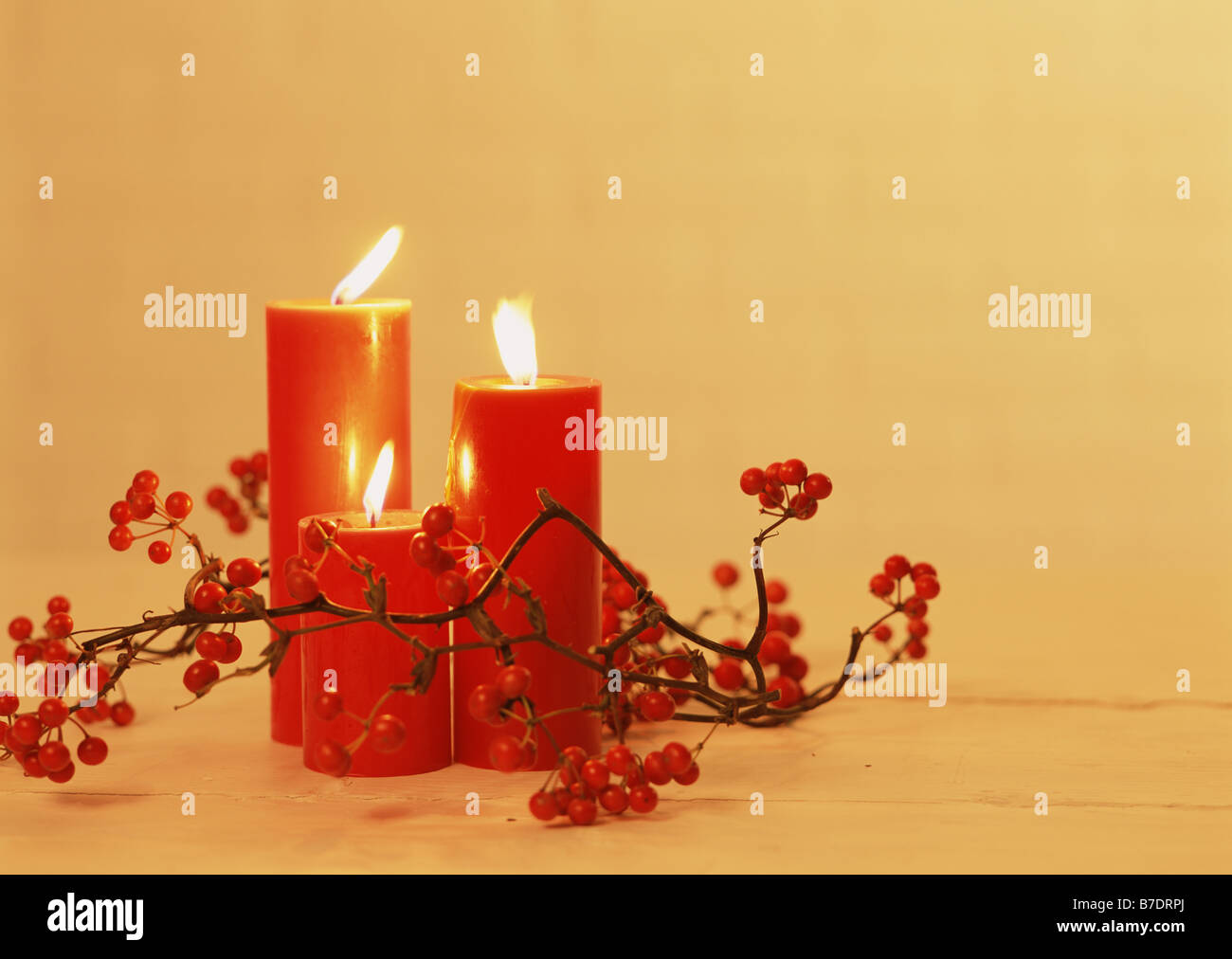 Red lit candles Stock Photo - Alamy