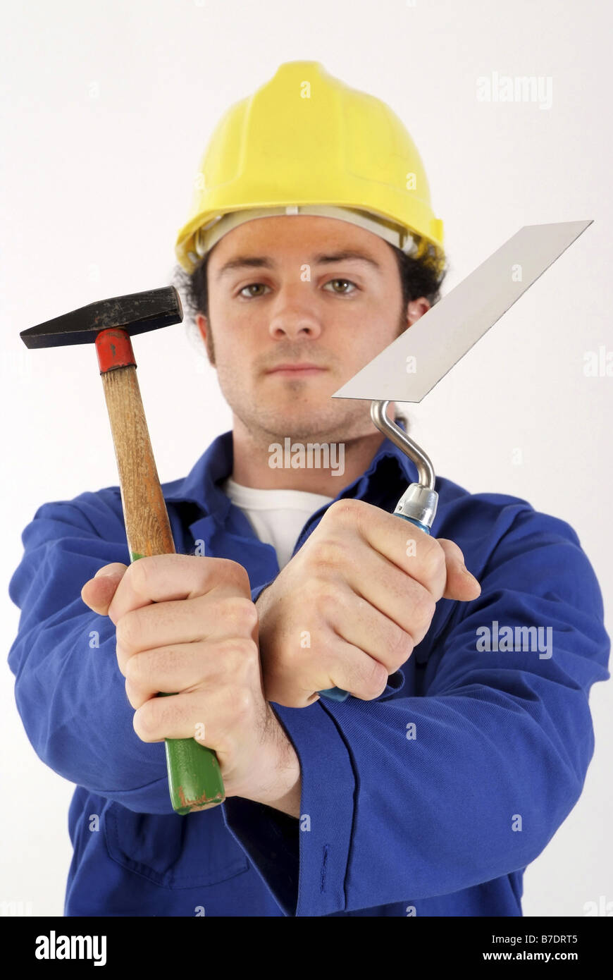 building worker with tools Stock Photo - Alamy