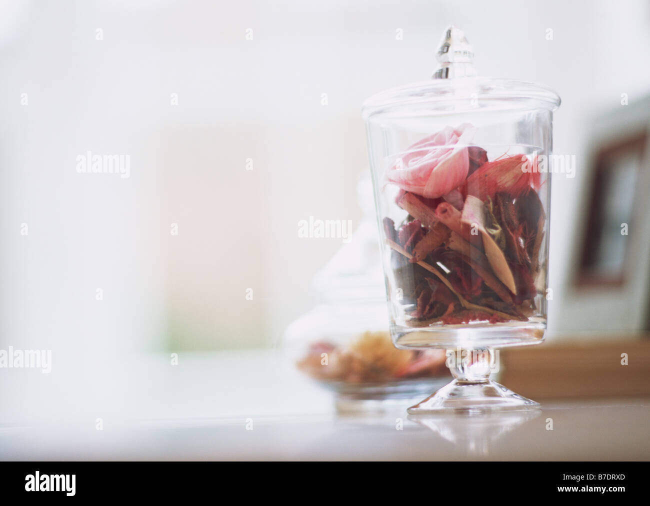 Potpourri in glass pot Stock Photo - Alamy