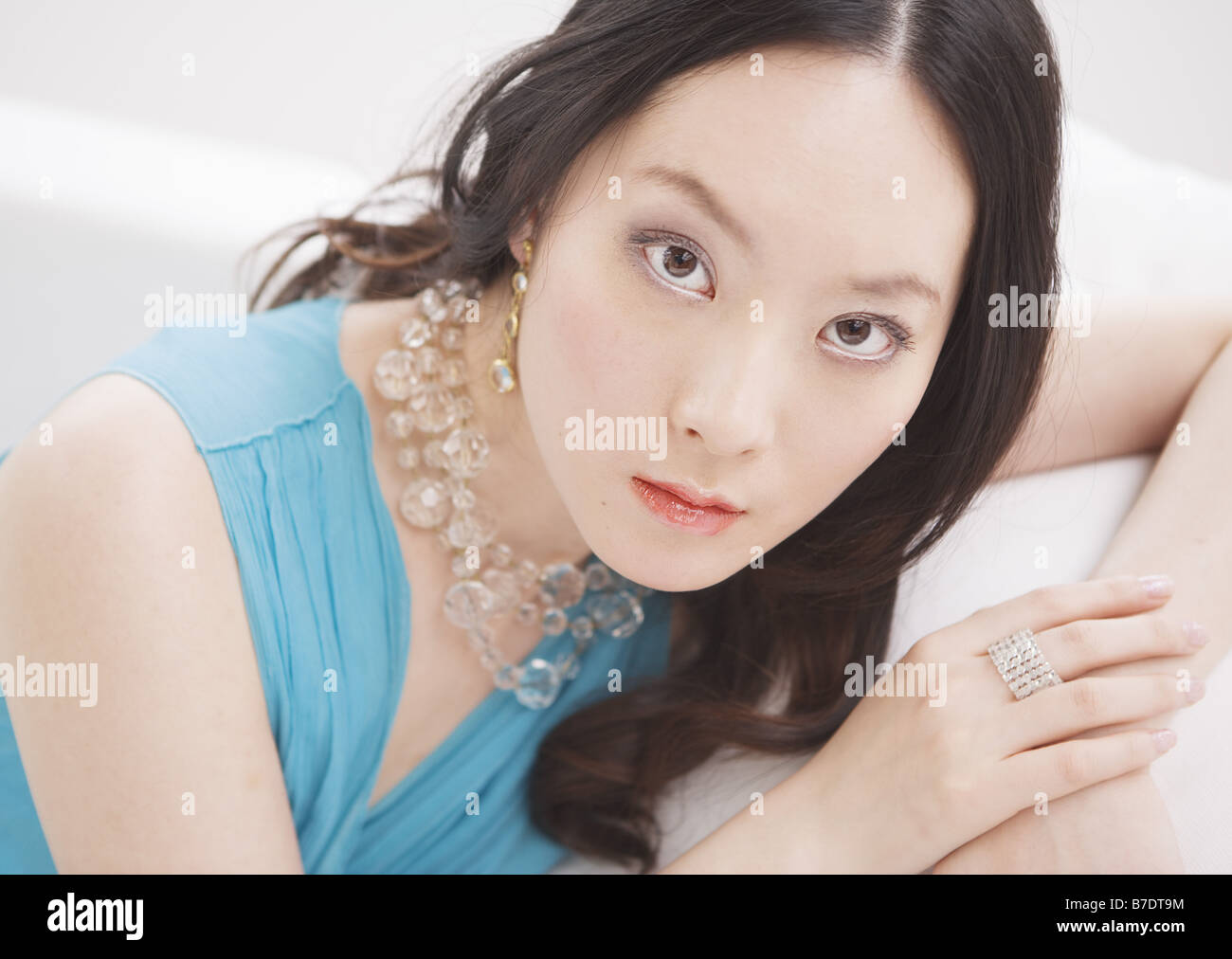 Women in light blue color dress hi-res stock photography and images - Alamy