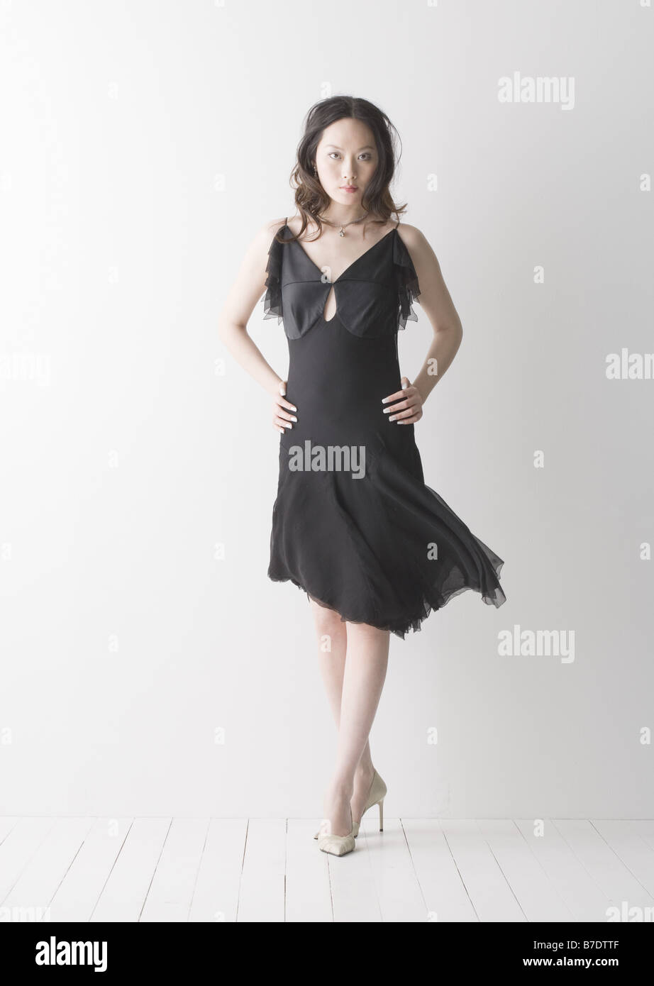 Black dress front back hi-res stock photography and images - Alamy