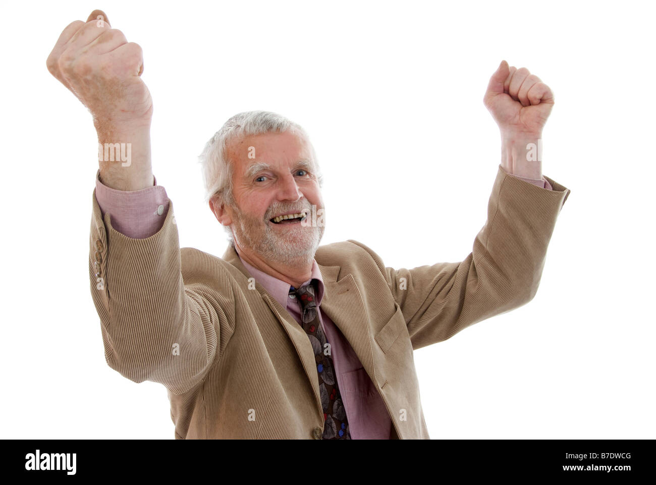 jubilating older man Stock Photo - Alamy