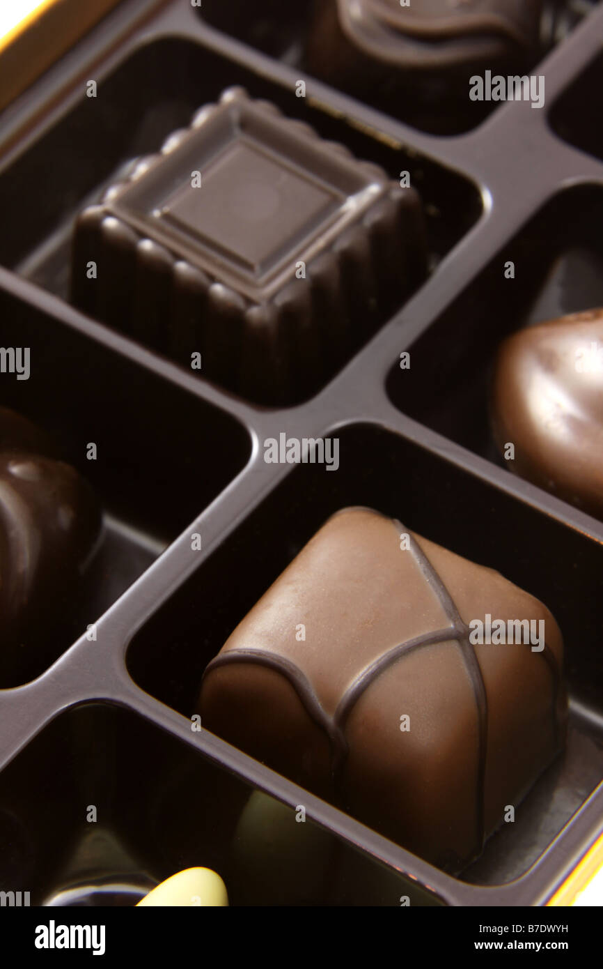 Chocolate Square Truffles Stock Photo - Alamy