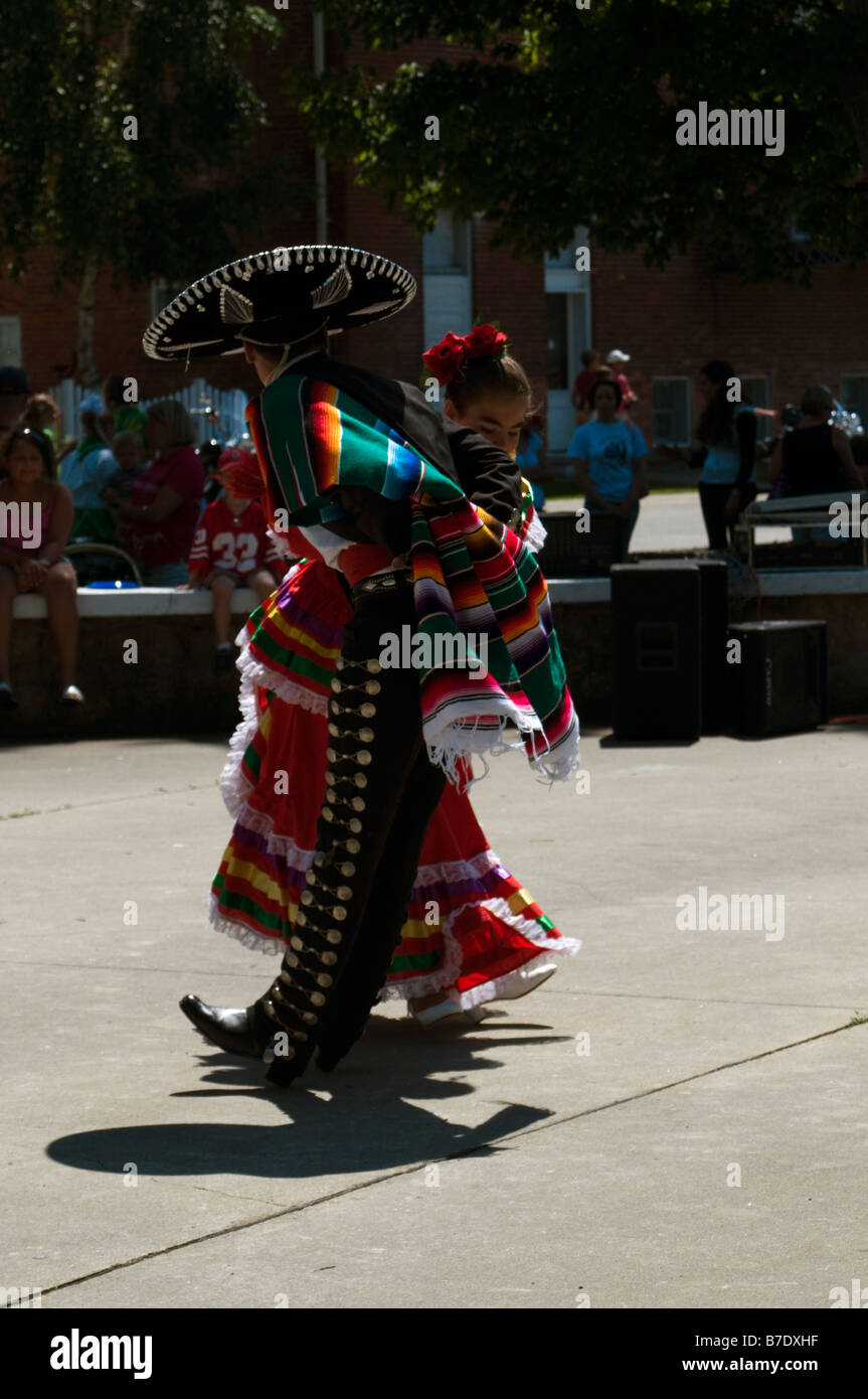 Traditional Mexican dance being displayed at the Cherry Festival Stock ...