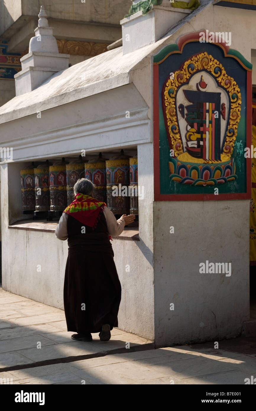 Buddhist temple and praying wheels hi-res stock photography and images ...