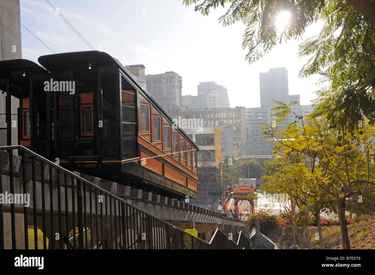Angels flight funicular Los Angeles California Stock Photo - Alamy
