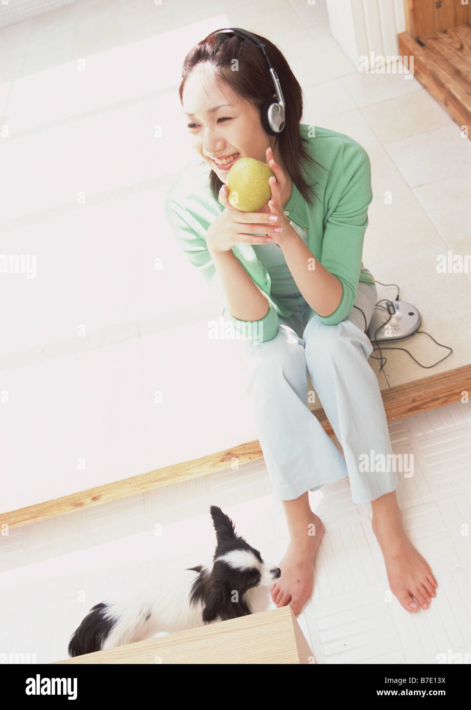 Vertical video charming young woman hi-res stock photography and images ...