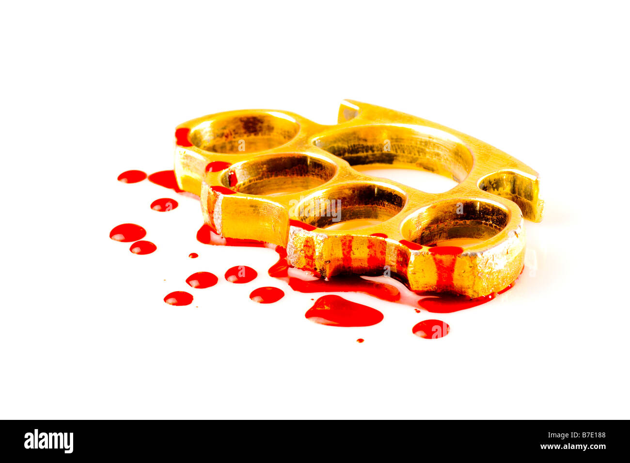 Brass Knuckles with Blood Stock Photo - Alamy