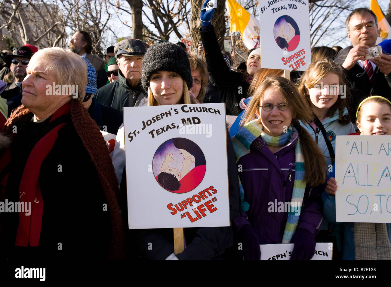 Pro-Life supporters holding signs - Washington, DC USA Stock Photo - Alamy