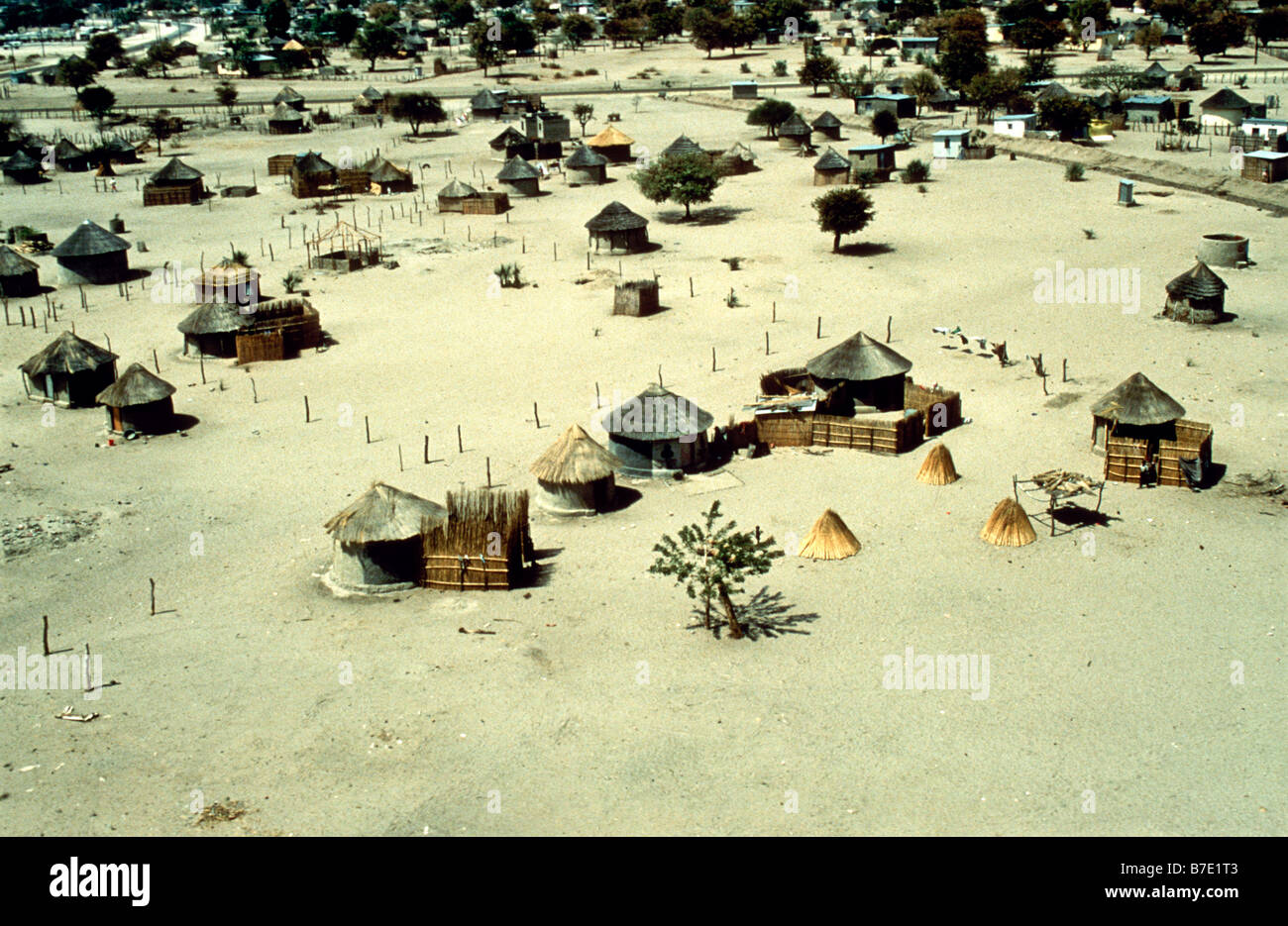 Aerial of dry village Maun Stock Photo - Alamy