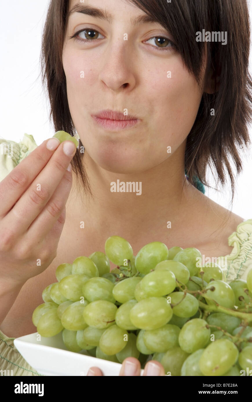 young woman with grapes Stock Photo - Alamy
