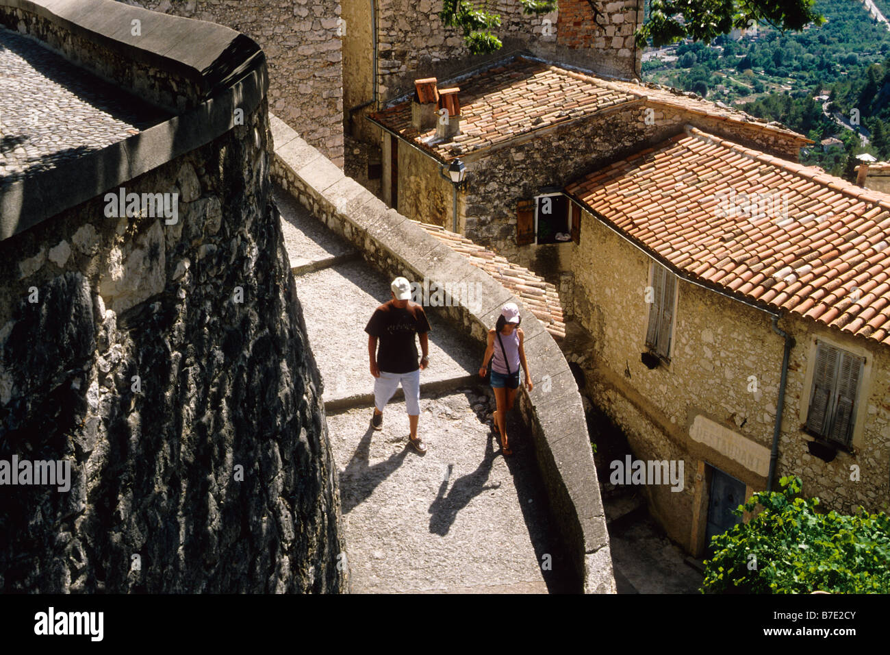 Tourist visiting the medieval village of Peillon Stock Photo - Alamy