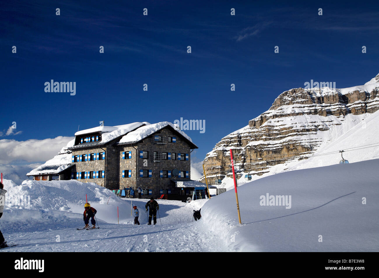 Giorgio Graffer hut and Pietra Grande peak, Dolomiti di Brenta chain ...