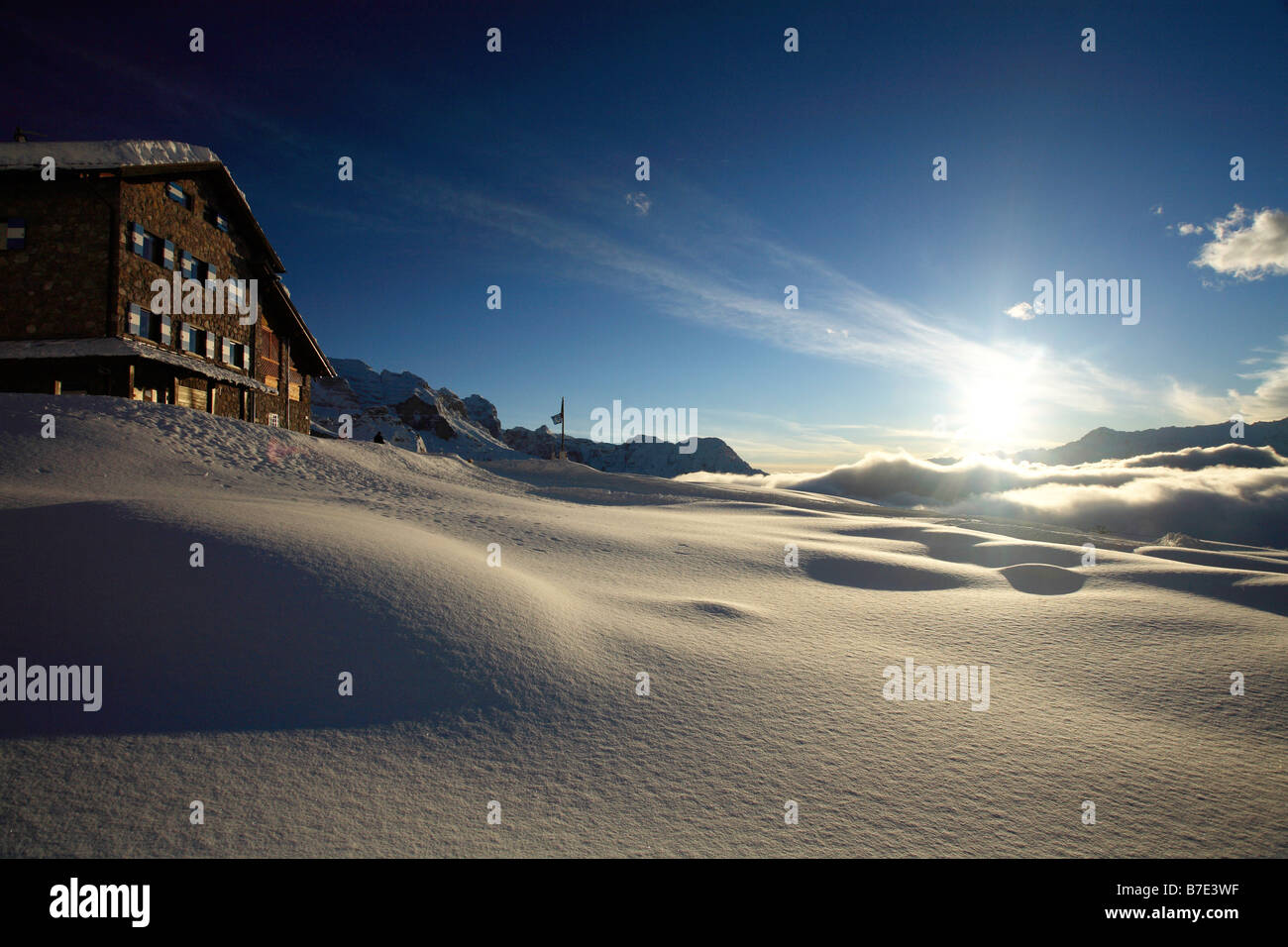 Giorgio Graffer hut and Pietra Grande peak, Dolomiti di Brenta chain ...