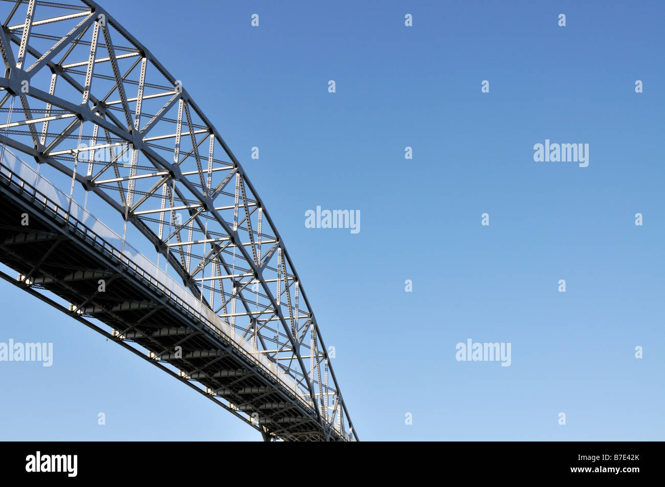 Abstract view of a bridge taken from below looking up Bourne Bridge ...