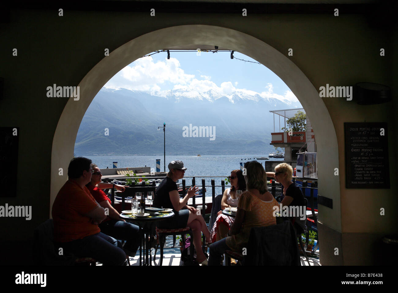 Foreshortening, Historic centre, Limone sul Garda, Lombardy, Italy ...