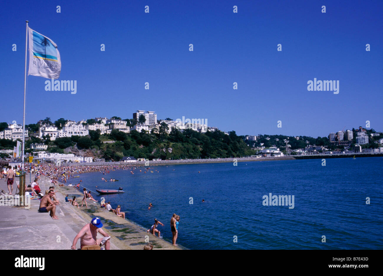 Large blue white flag Sign The English Riviera Signifies clean beach ...