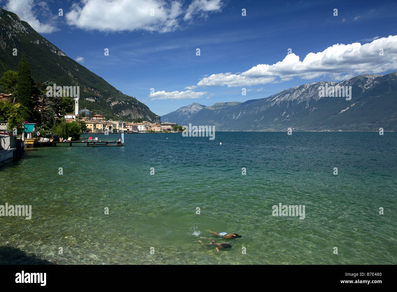 Lakeside, Garda lake, Gargnano, Trentino Alto Adige, Italy Stock Photo ...