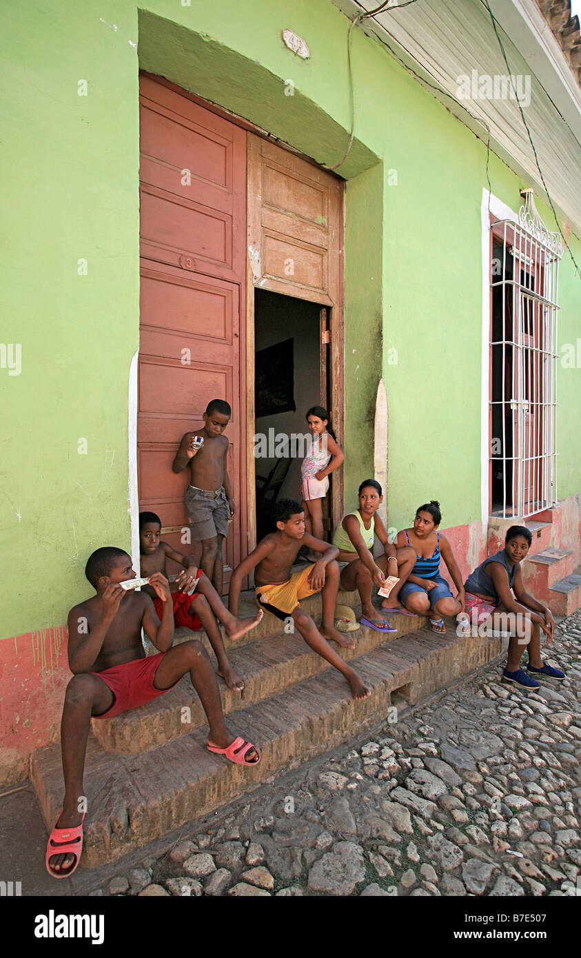 People of Trinidad, Trinidad, Cuba island, West Indies, Central America ...