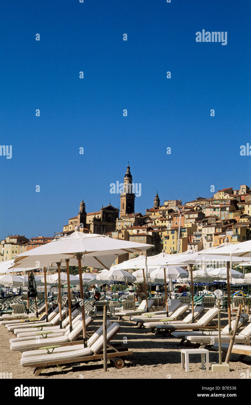The beach of Garavan in Menton Stock Photo - Alamy