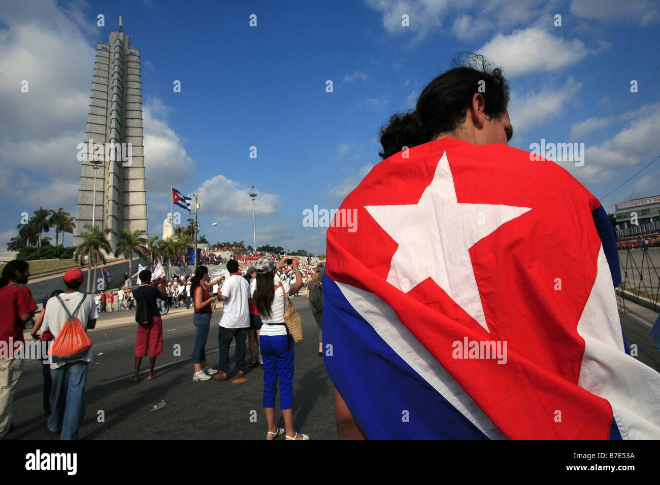 People demonstrating for Labour Say, Havana, Cuba island, West Indies ...