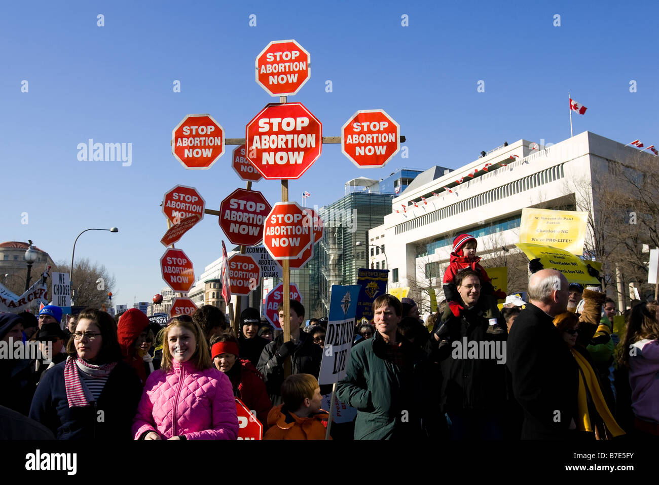 Pro-Life supporters holding signs - Washington, DC USA Stock Photo - Alamy